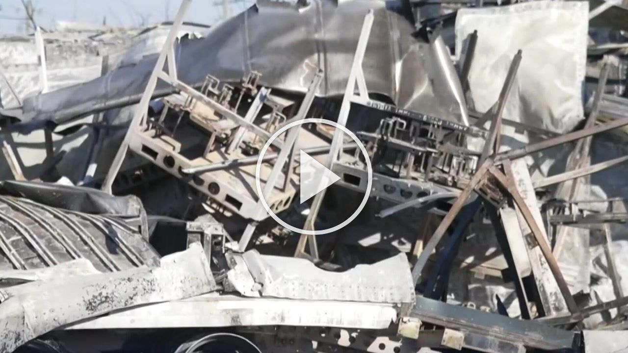 Drone footage shows charred aftermath of UPS plane crash