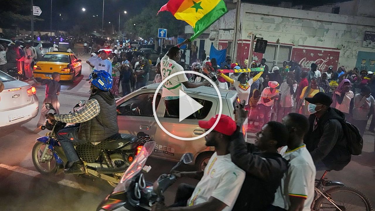 Fans celebrate as Senegal beat Egypt to clinch a place in AFCON final