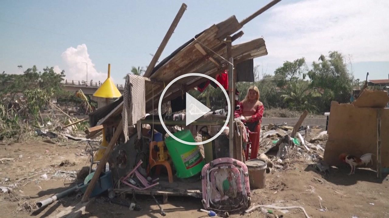 Filipino mother salvages scrap to feed family after typhoon