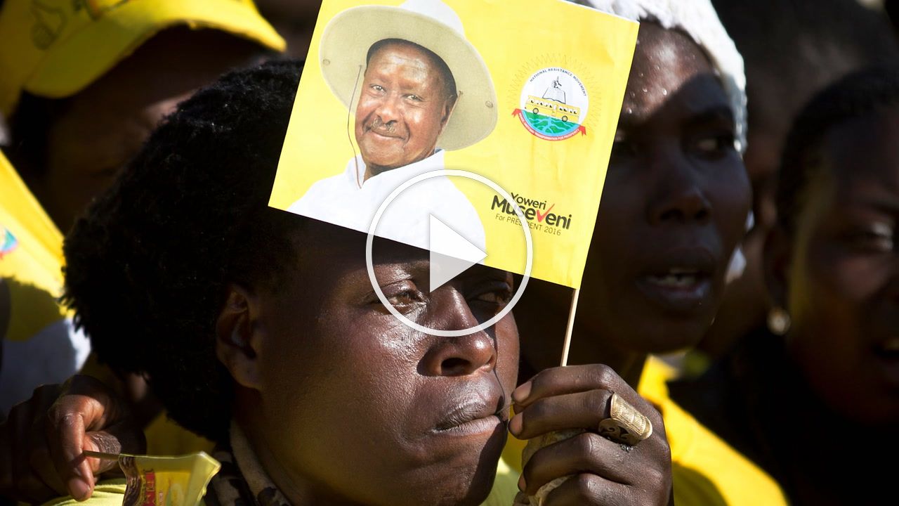 Kampala decked in colors of Ugandan president's party ahead of polls