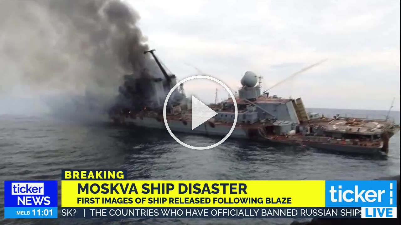 Pictures emerge of sinking Moskva