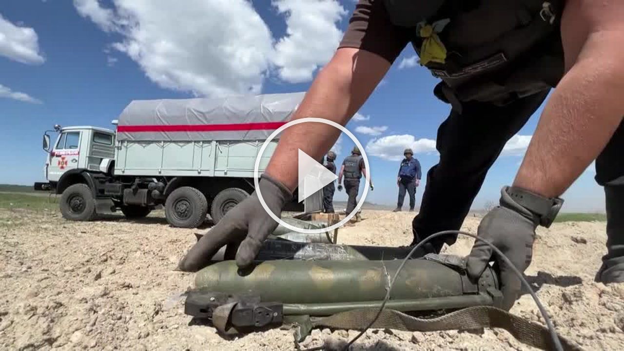 Unexploded bombs litter Ukraine village