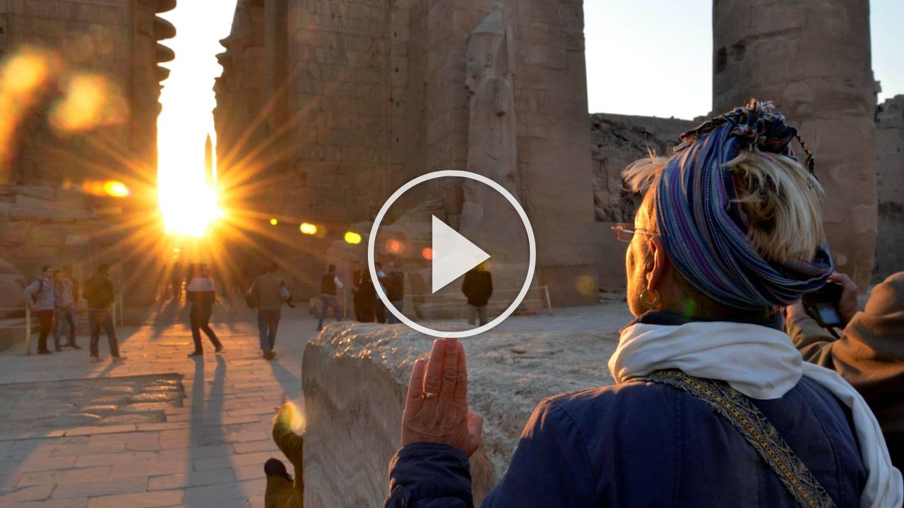 Visitors watch sun align with ancient Luxor temple on winter solstice